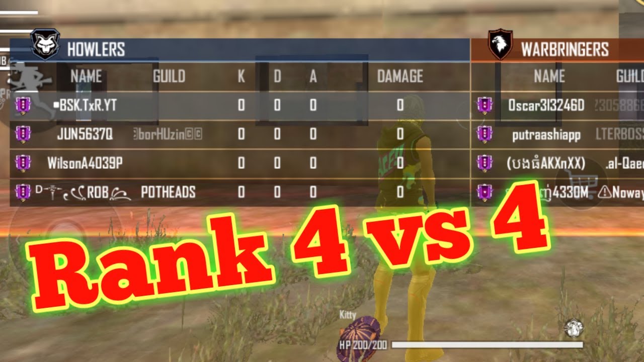 Rank 4 vs 4 . FREE FIRE 2020. - YouTube