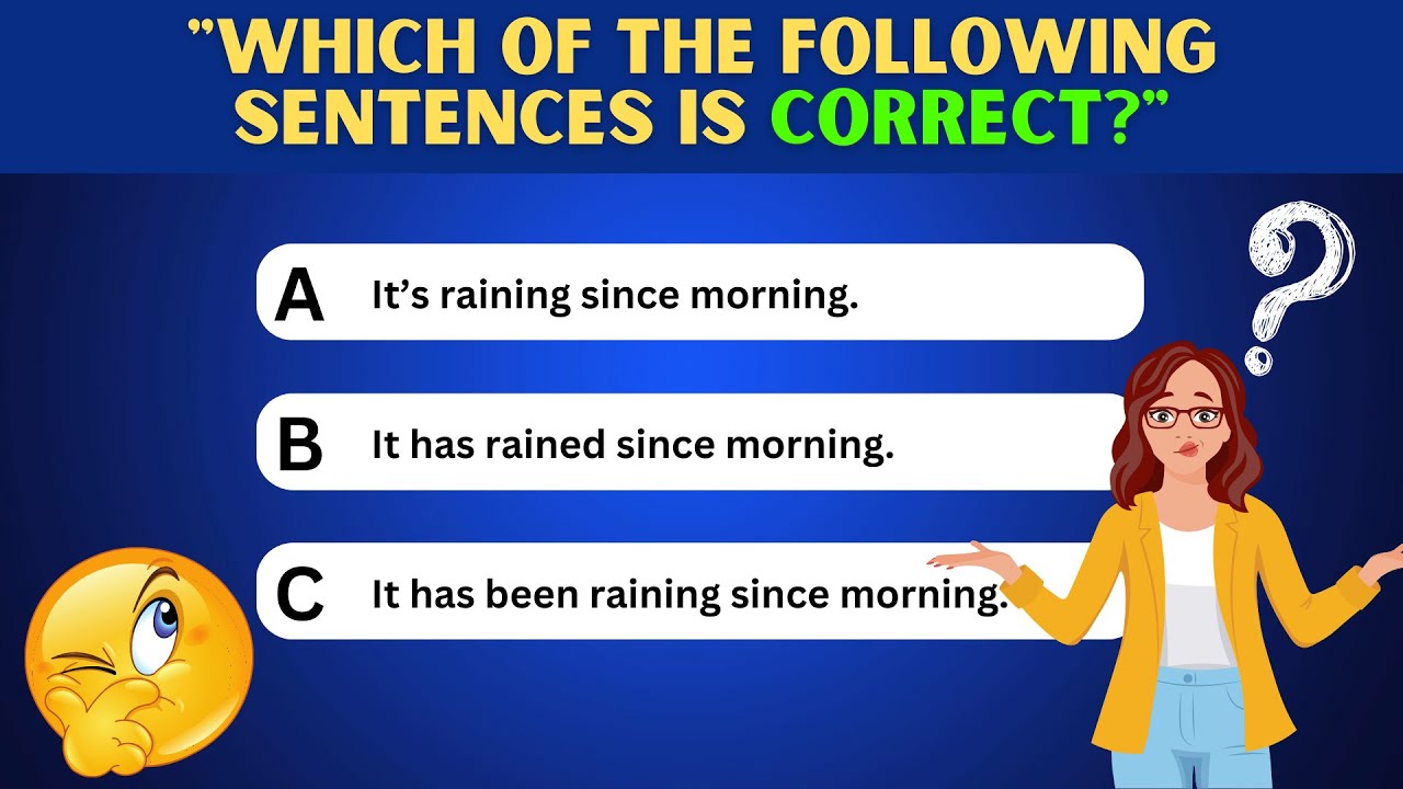 50+ English Sentence Quizzes | Can You Pick the Correct One from 3 ...