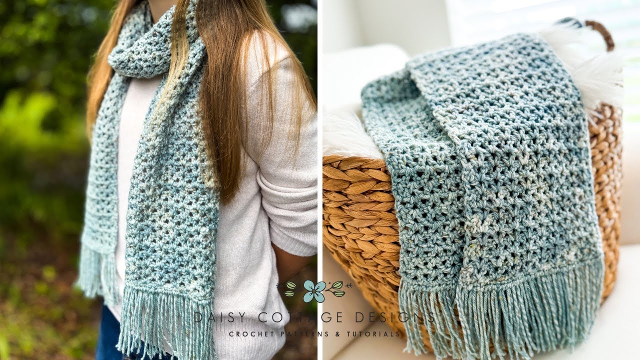 Crochet V-Stitch Scarf Pattern - YouTube