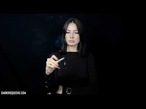 [1] Lesya is smoking all-white Winston cigarette, flicking ash onto the floor | 4K Resolution