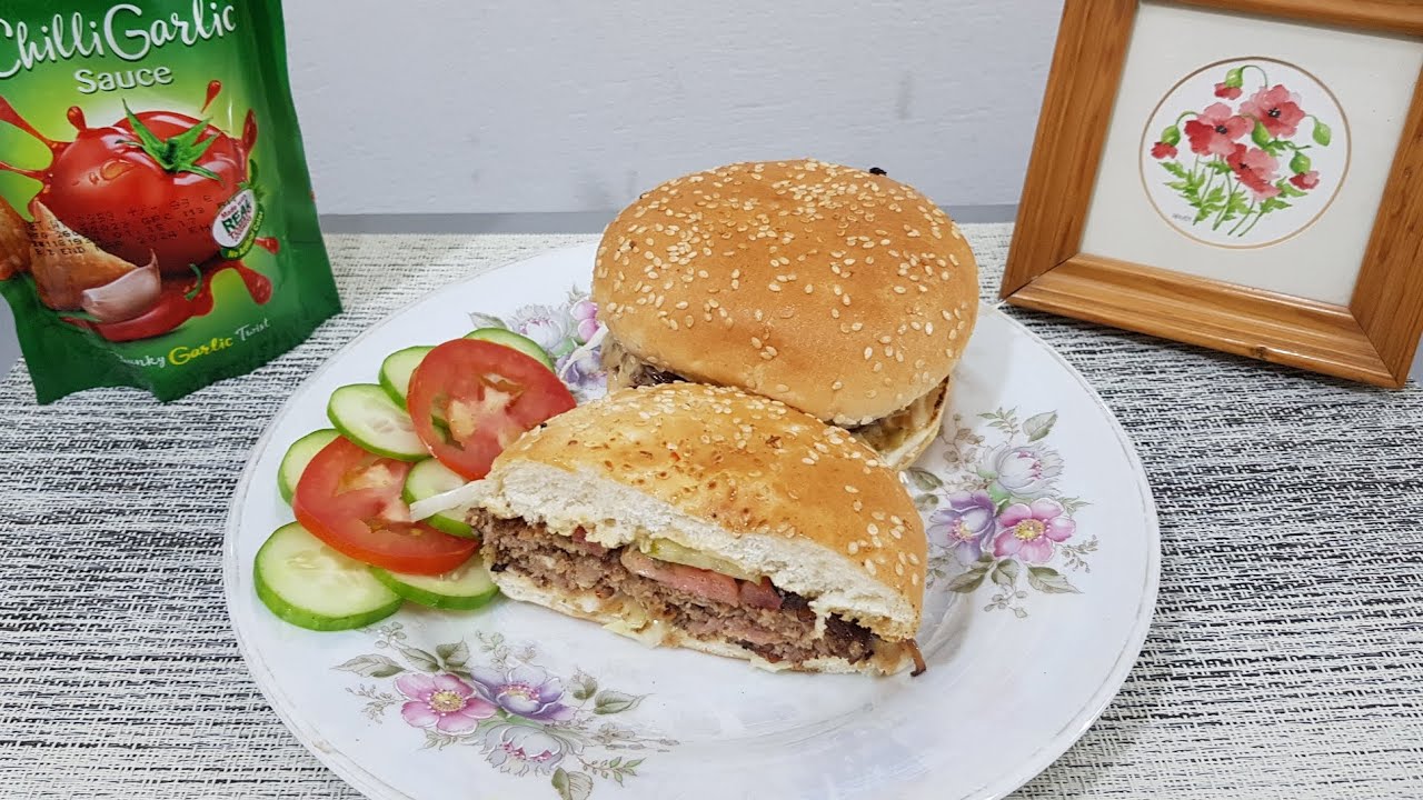 Beef burger Recipe | soft and juicy burger petty @Barakzaikitchen - YouTube