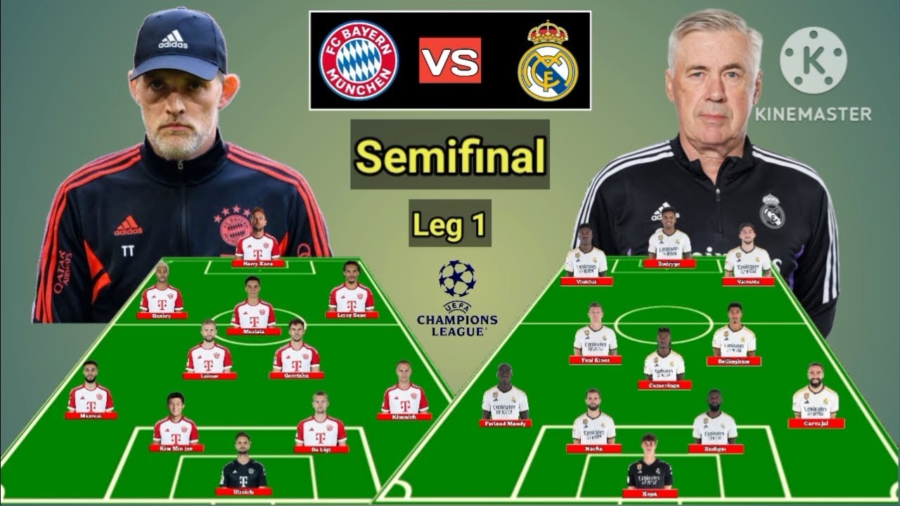 Head To Head Line Up Bayern Munchen vs Real Madrid Leg 1 Semifinal UEFA ...