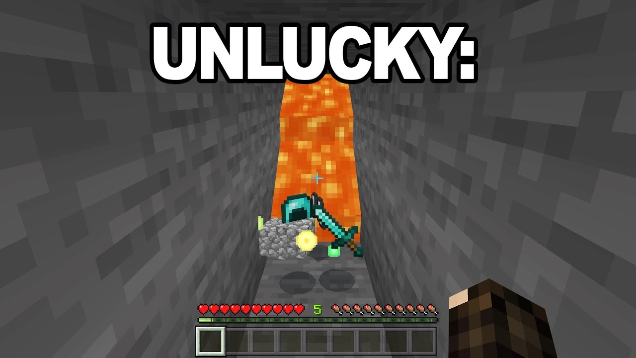 unlucky player minecraft - YouTube
