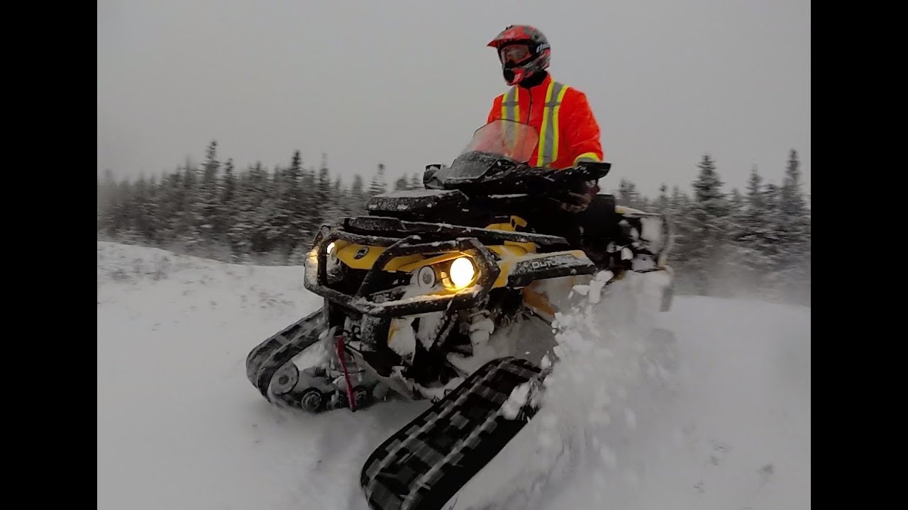 First ride - Can Am Outlander 650 on Apache 360 Tracks - YouTube