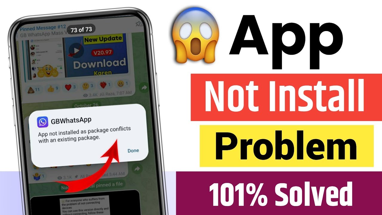 Gb Whatsapp not install problem | app not installed as package conflicts with an existing ...