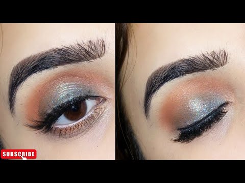 soft eye makeup tutorial🧡💙 - YouTube
