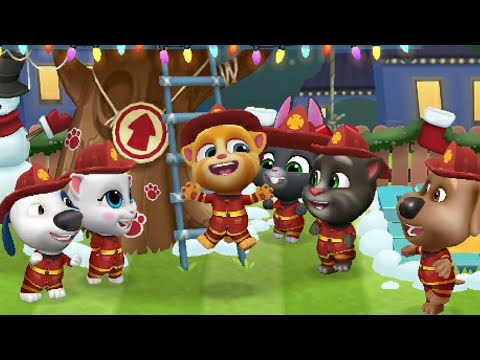 My Talking Tom Friends Firemam Friends vs Roy Raccoon Gameplay Android ...