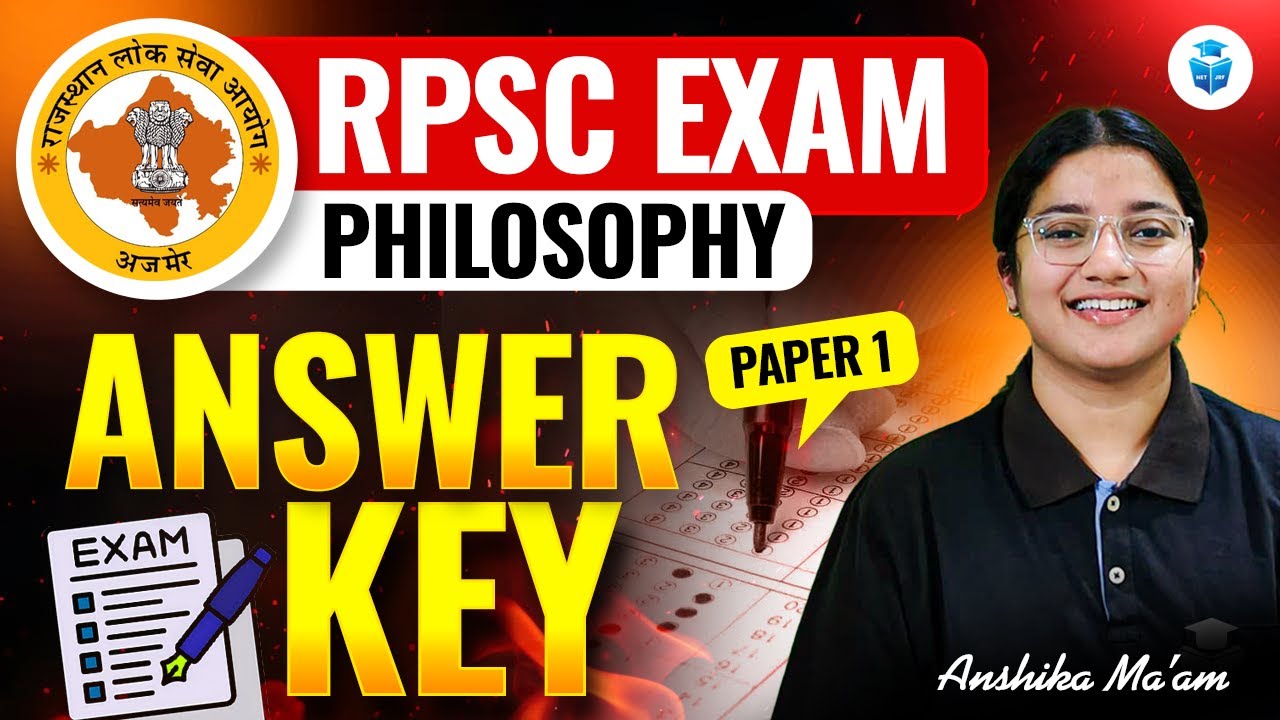 RPSC Exam Philosophy 2025 Answer Key | RPSC Philosophy Paper 1 Answer ...