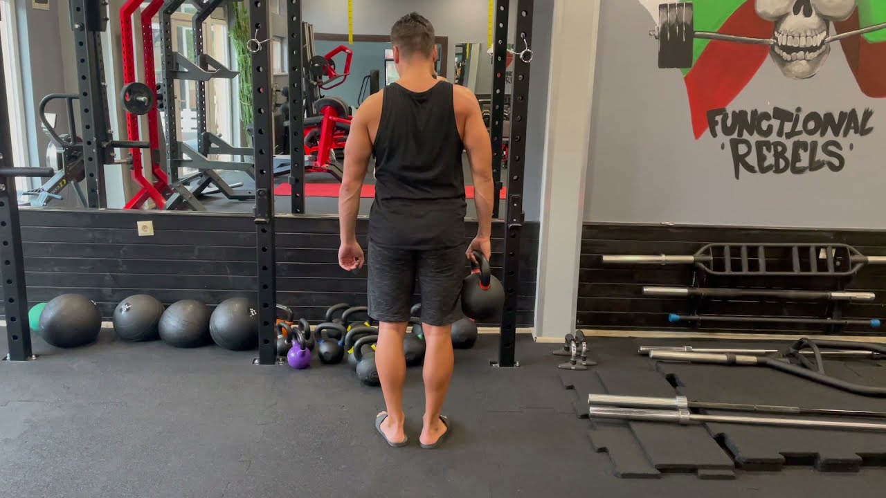 One-Arm Kettlebell Shrug - YouTube