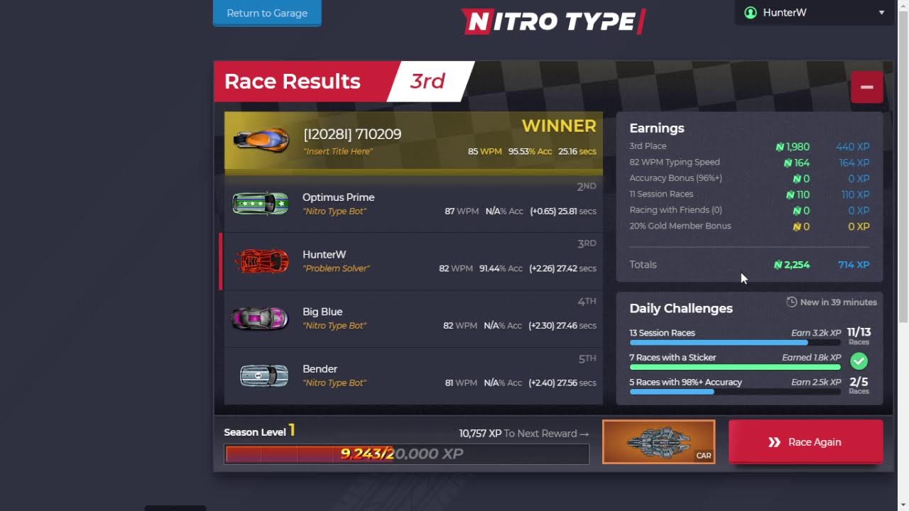 Nitrotype typing - YouTube