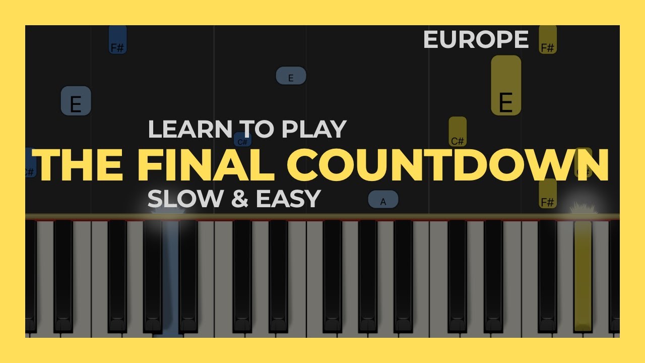 THE FINAL COUNTDOWN easy piano tutorial #europe piano riff - YouTube