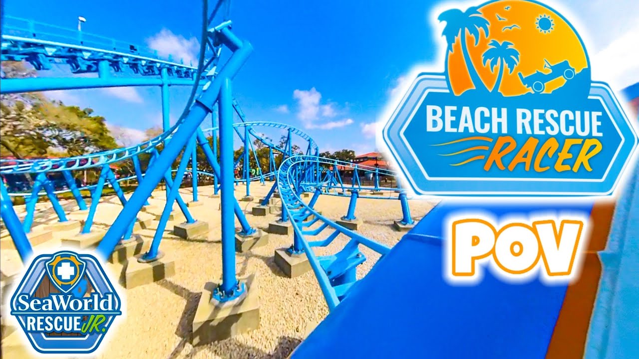 Beach Rescue Racer | Front Row POV | SeaWorld San Antonio - YouTube