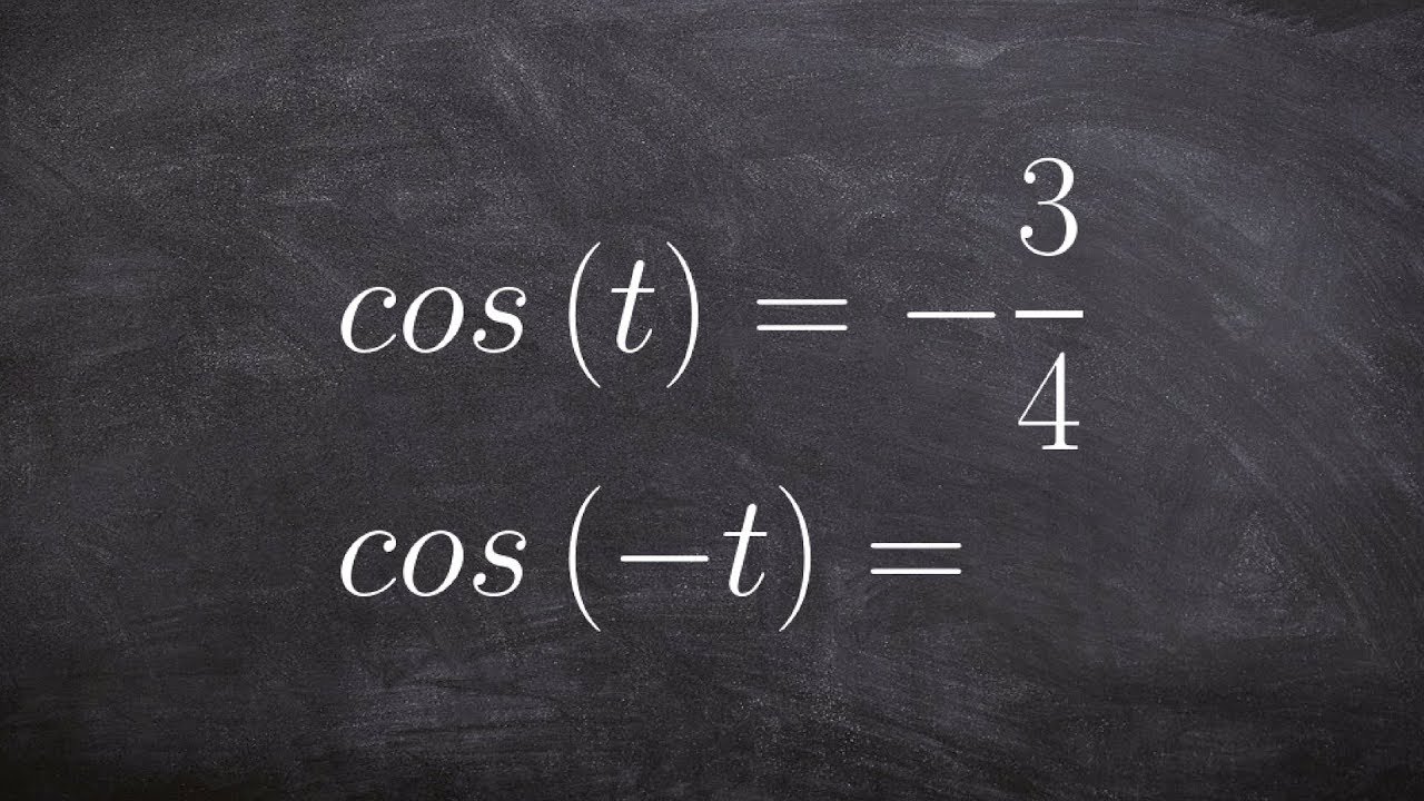 Evaluating for cosine using even and odd functions - YouTube