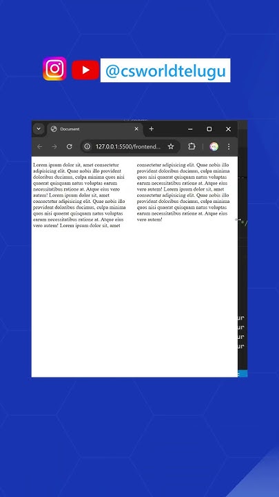 show text in multiple columns | css for beginners in telugu | html tutorials in telugu | css ...
