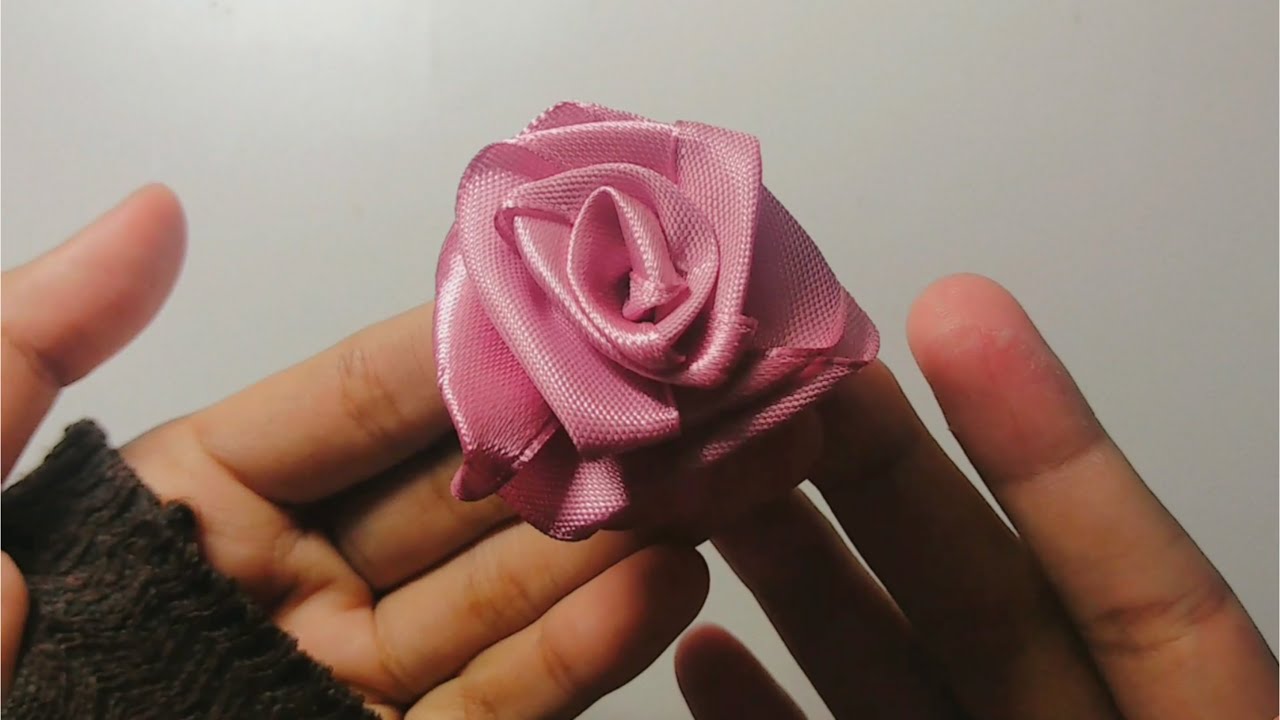 Satin Ribbon Rose Tutorial | Amazing DIY Ribbon Flower | Handmade Rose ...