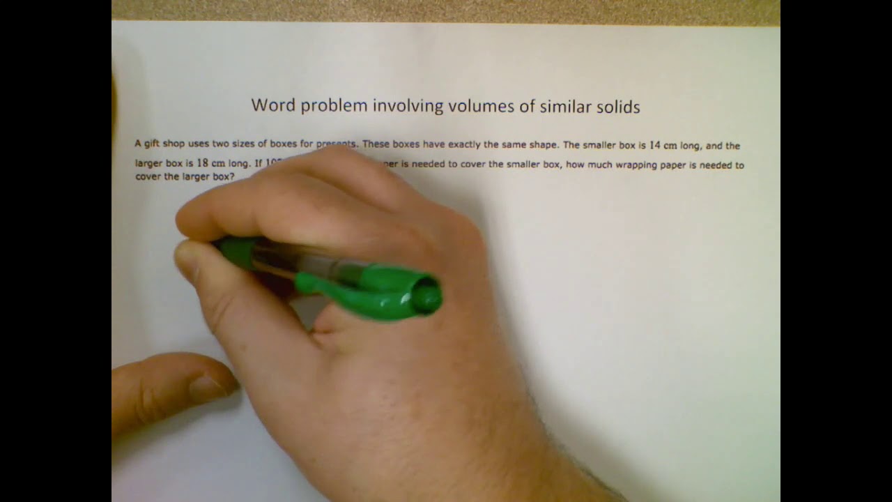 Geometry - Word problem involving volumes of similar solids - YouTube