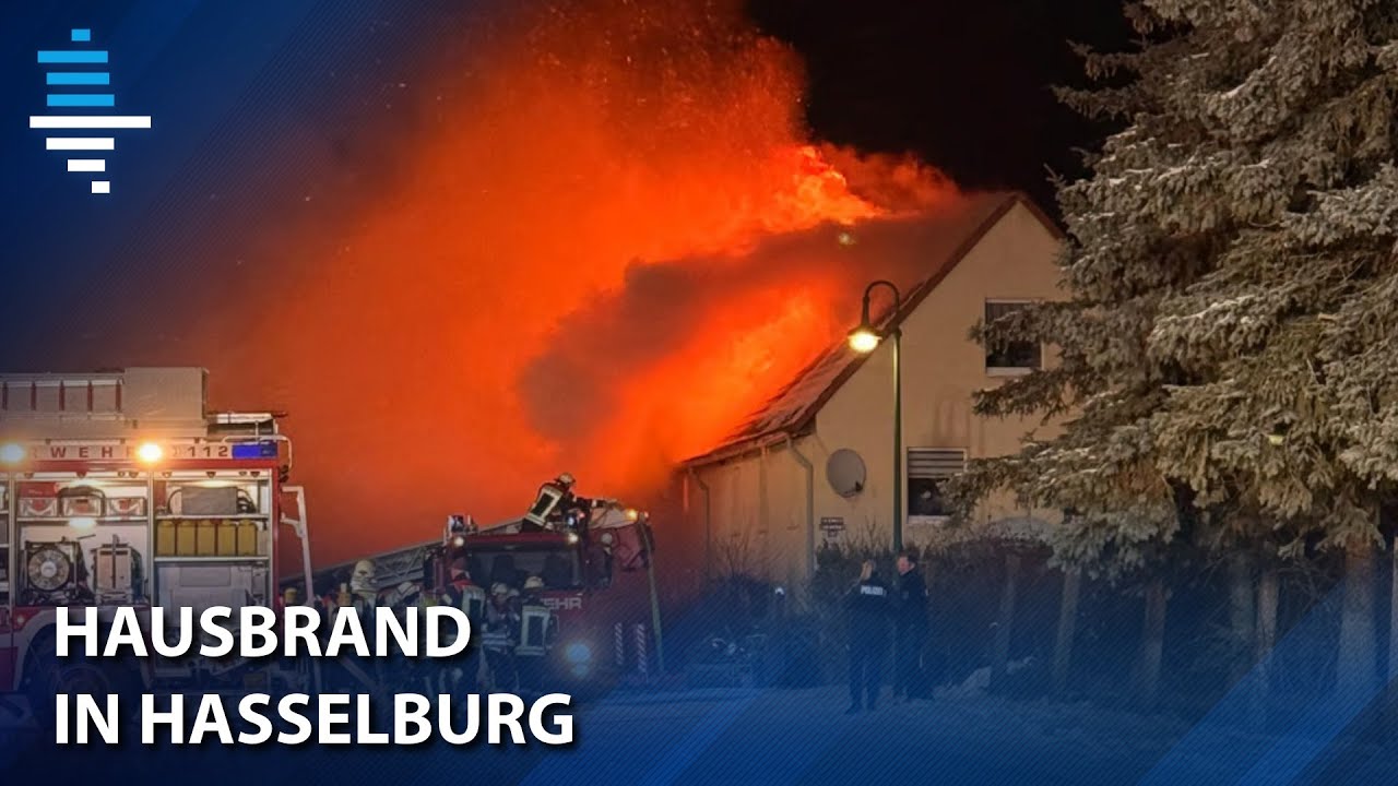 Hausbrand in eisiger Nacht - Großaufgebot der Feuerwehr in Hasselburg ...