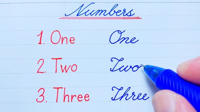Cursive Numbers 1 10 Cursive Script Calligraphy Number Stencils 0 To 9