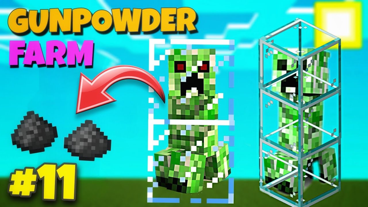 Easiest GUNPOWDER Farm in Minecraft PE 1.19! || EP-11 - YouTube