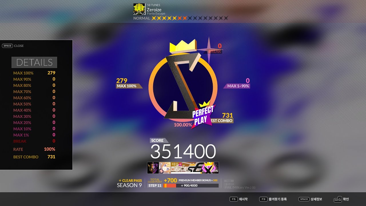 [DJMAX RESPECT V] Zeroize - Forte Escape 5B NM PERFECT PLAY 100.00% ...
