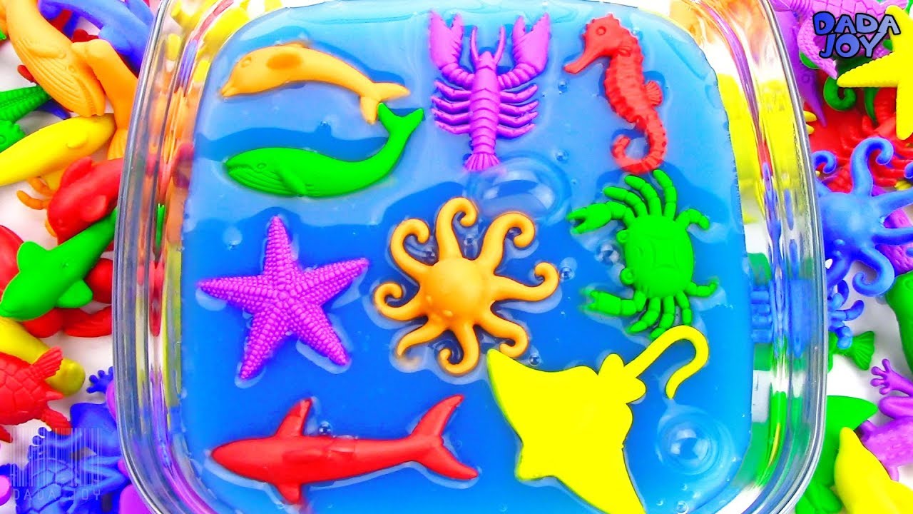 SLIME CON ANIMALES MARINOS |Slime Sorpresa | Juguetes de Slime Sorpresa ...