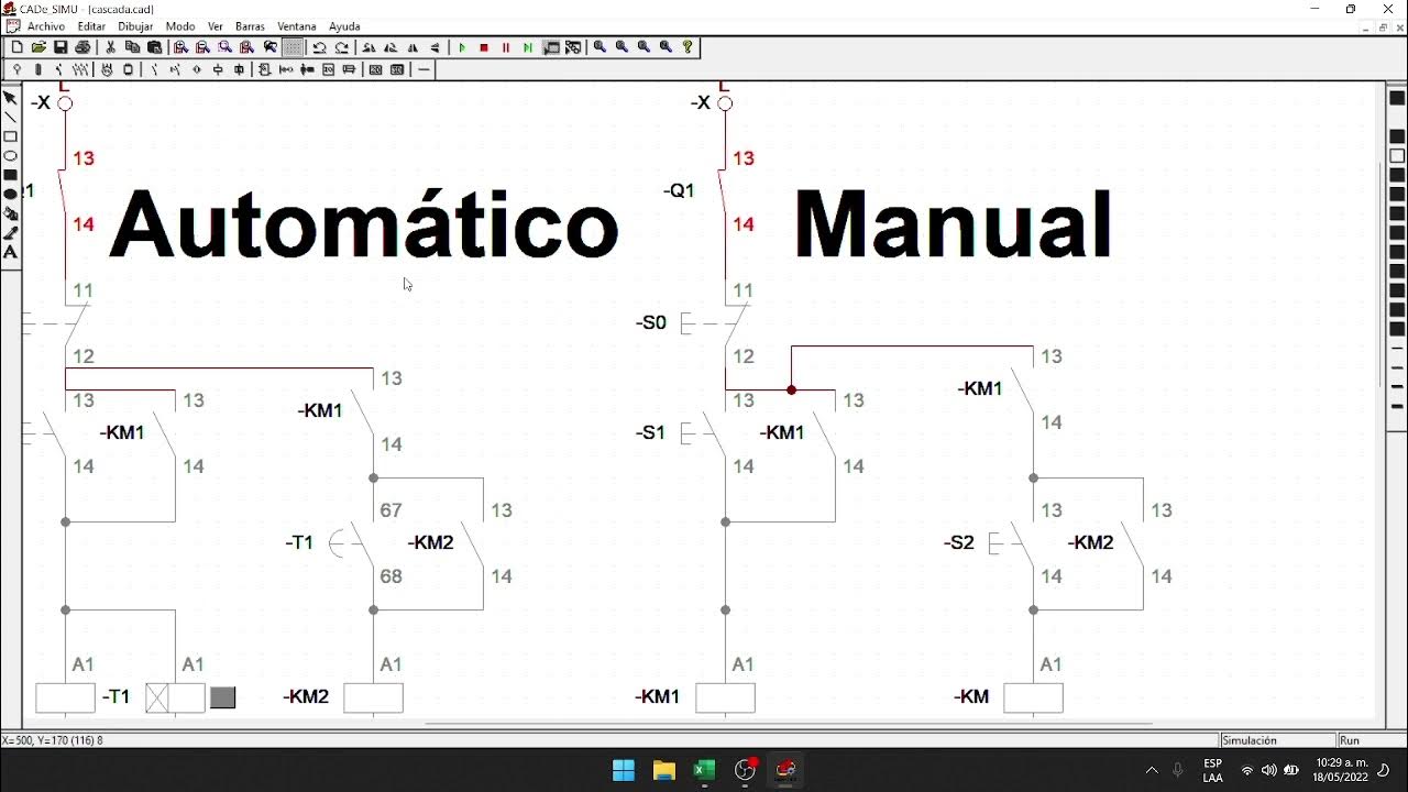 CADE SIMU Arranque de motores en cascada Manual y Automático - YouTube