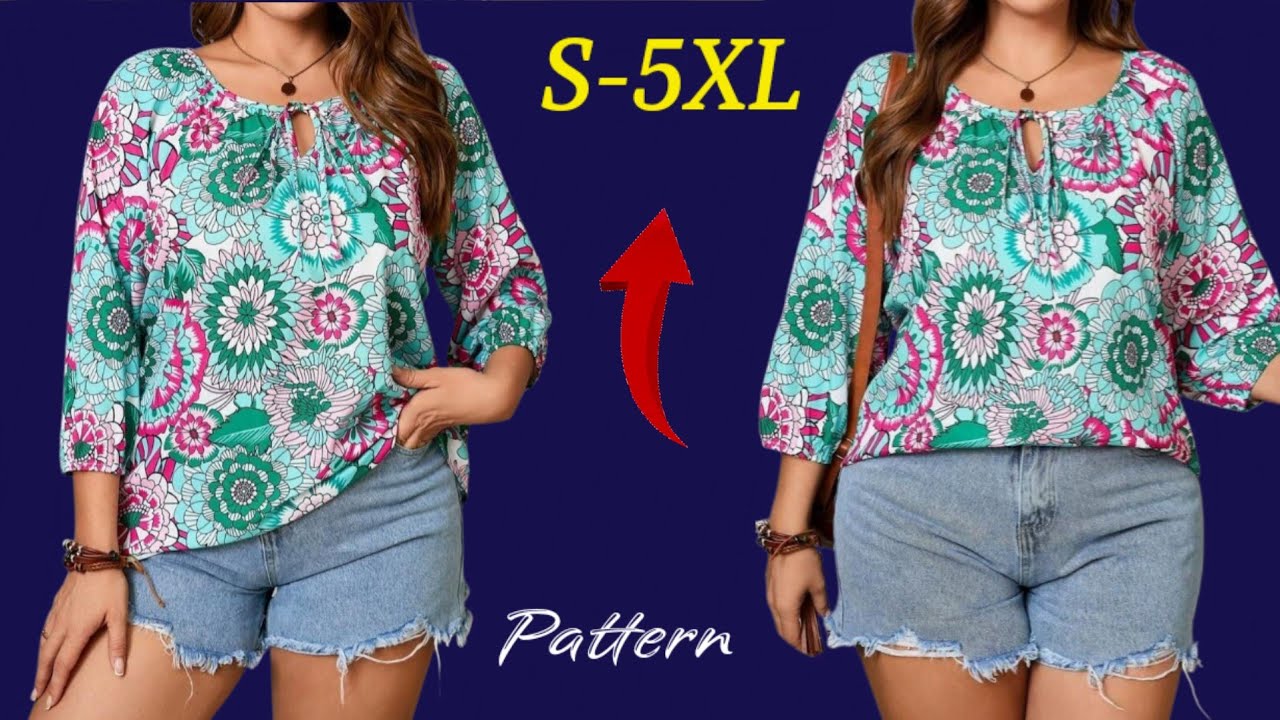 ⚘️So Easy Reglan Sleeves Blouse Pattern ⚘️ Only 10 Minute Pattern 💃 ...