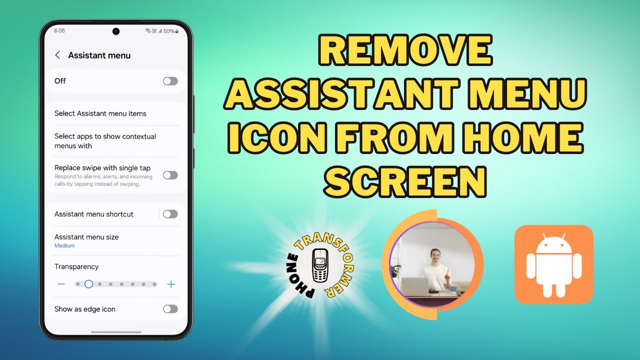 How to Remove Assistant Menu Icon From Home Screen - (Advanced ...