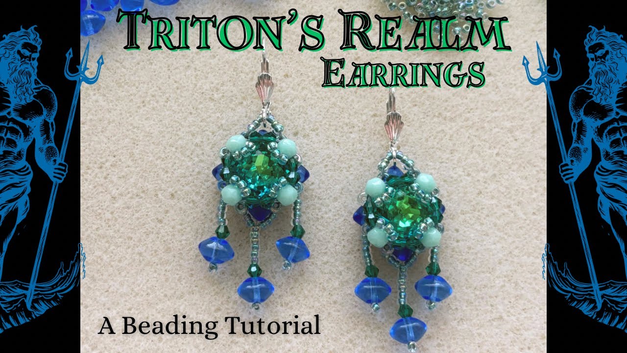 Triton’s Realm beaded earrings tutorial | Coastal Oasis June Treasure ...