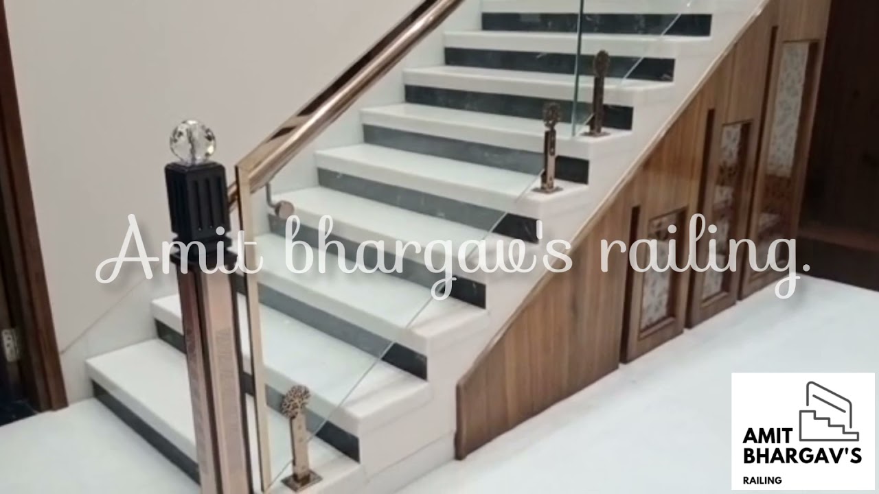 #34# PVD Rose Gold Railing with Glass, Modern Style, Amit Bhargav ...