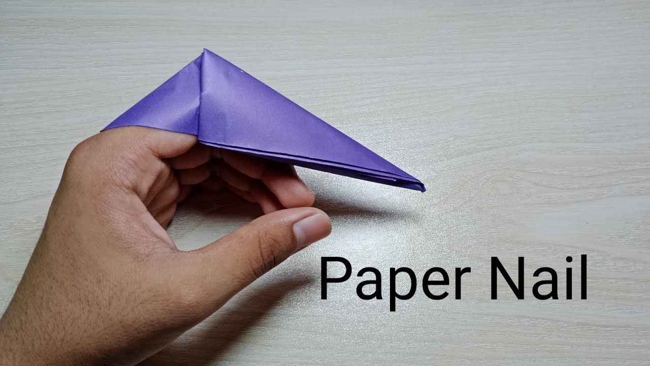 How To Make Paper Nail। Origami paper nail #origami #papercraft #craft ...