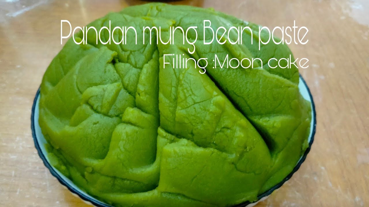 PANDAN MUNG BEAN PASTE FILLING Moon Cake| 班蘭綠豆沙| Tausa Pandan - YouTube