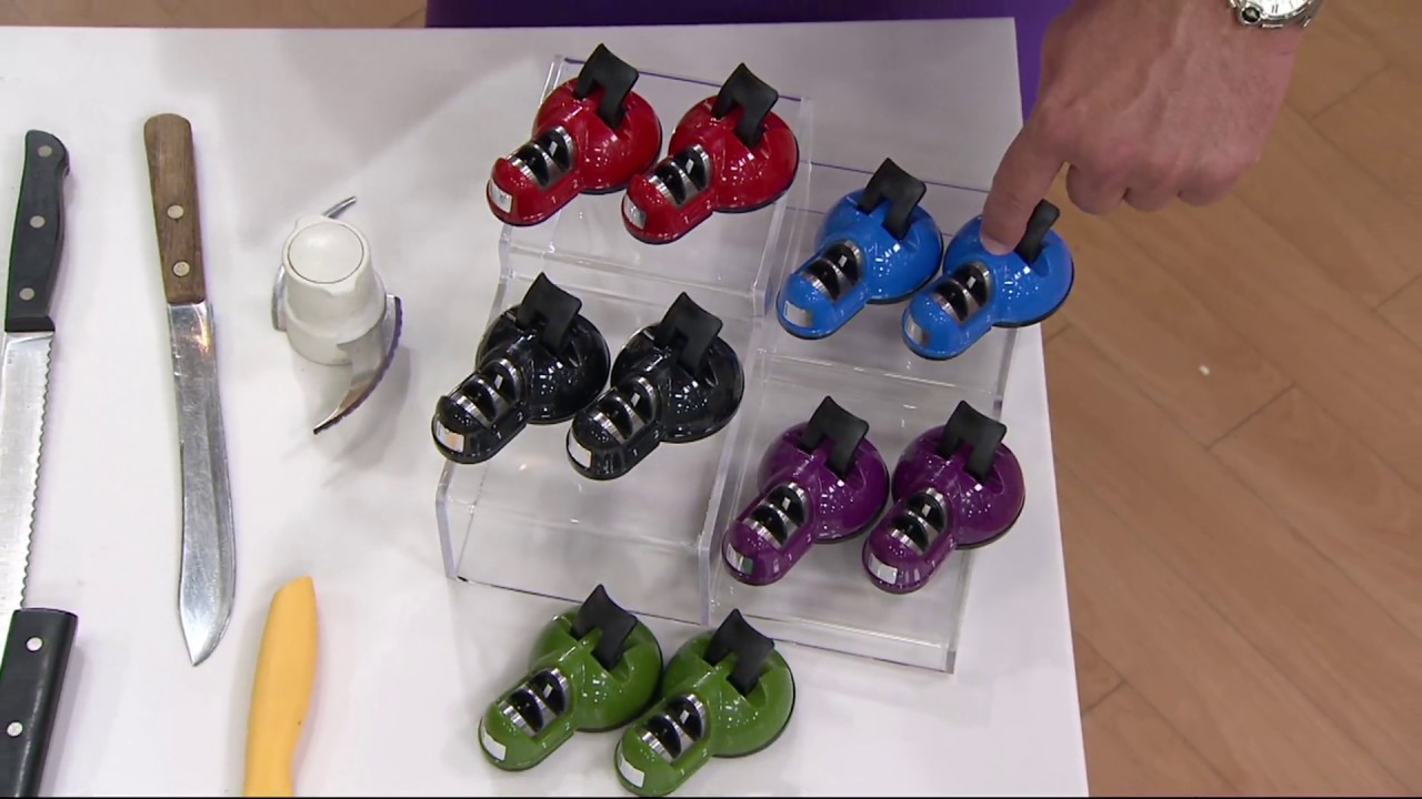 Sharp Shark Set of 2 Countertop 2 Stage Knife Sharpeners on QVC - YouTube