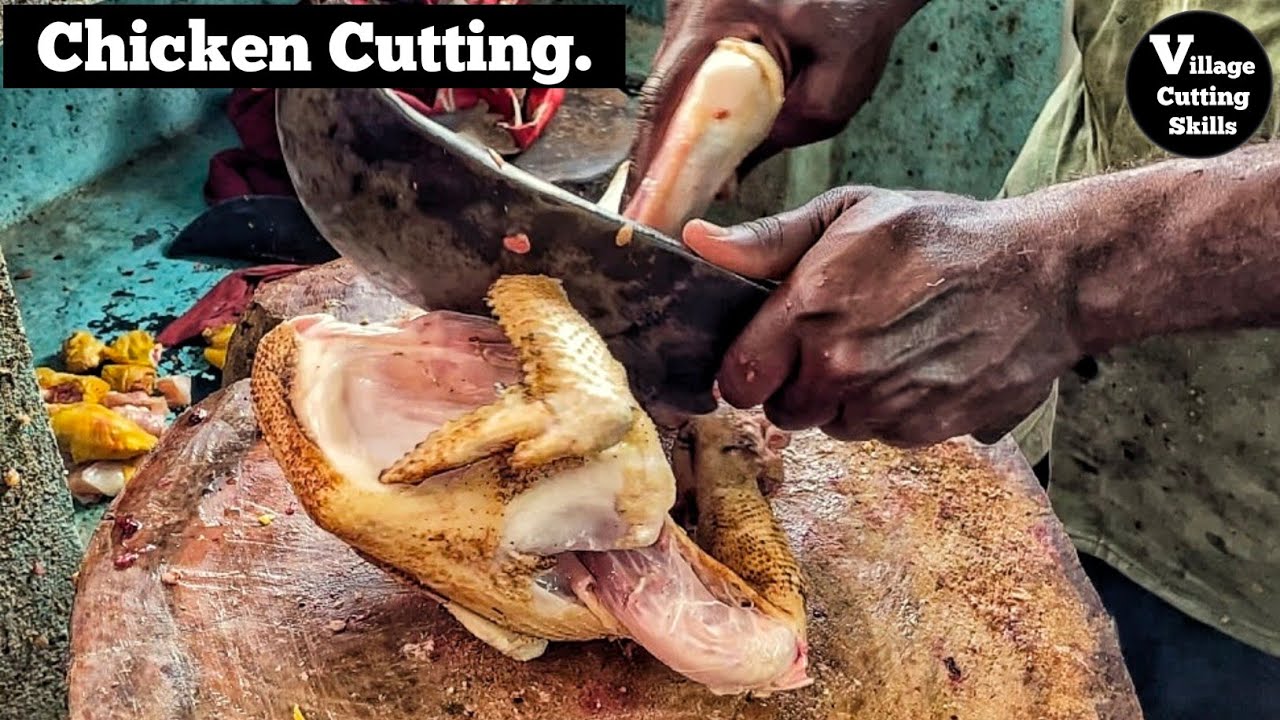 Big Country Chicken Cutting By Faster Muslim Style | Amazing Chicken ...