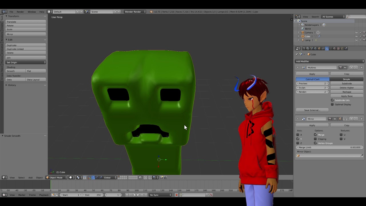 Modelling a Creeper in Blender - YouTube