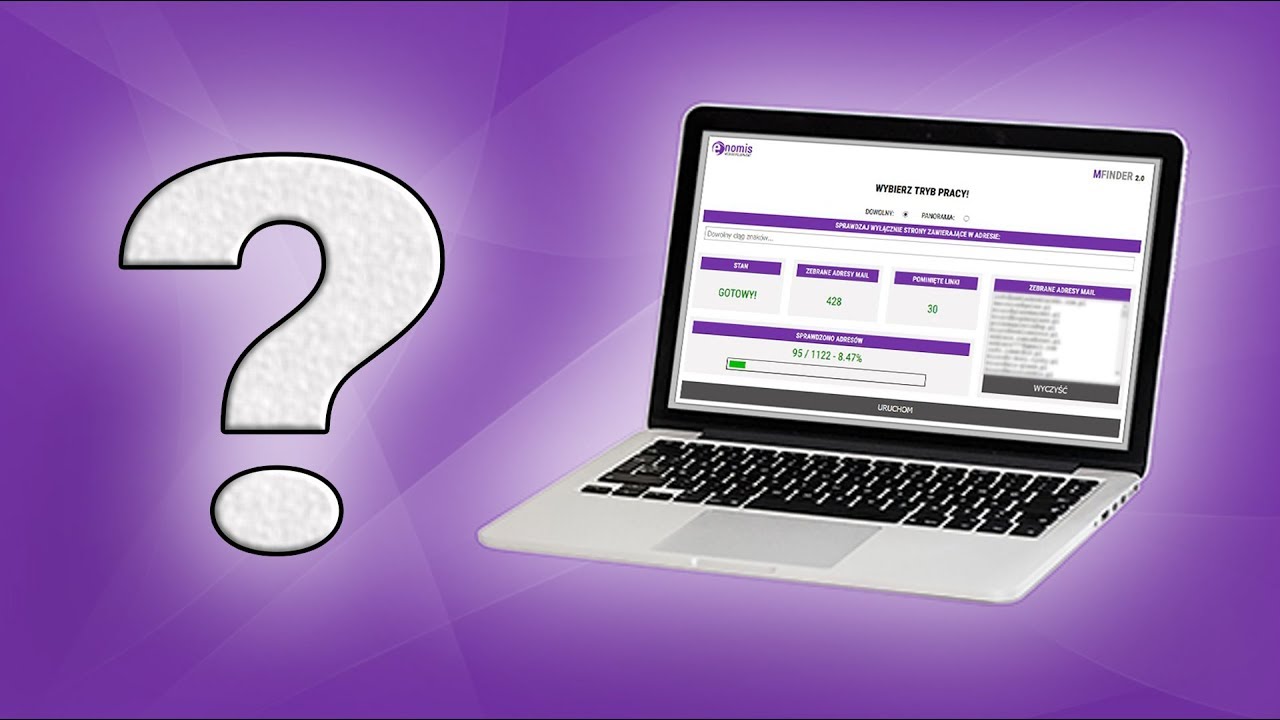 Baza adresow mail - MFINDER APLIKACJA - YouTube