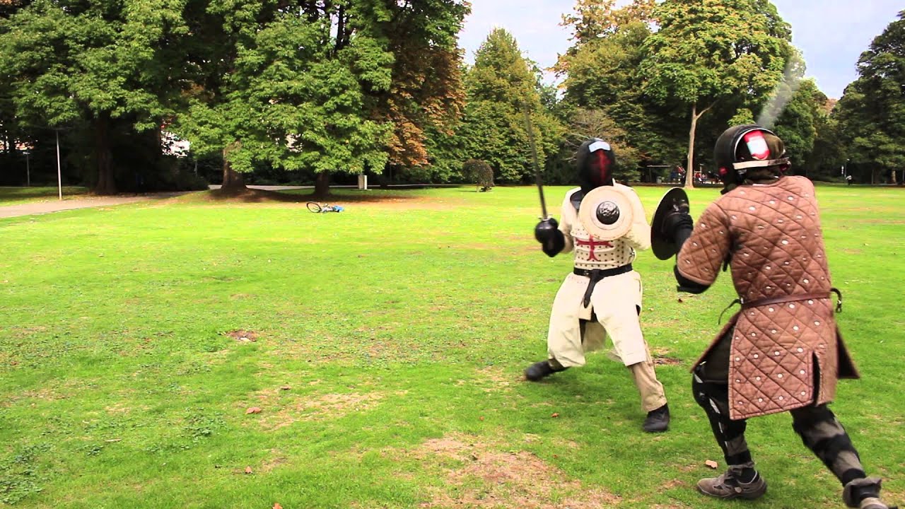 Sword vs. Spatha & Buckler Sparring - YouTube