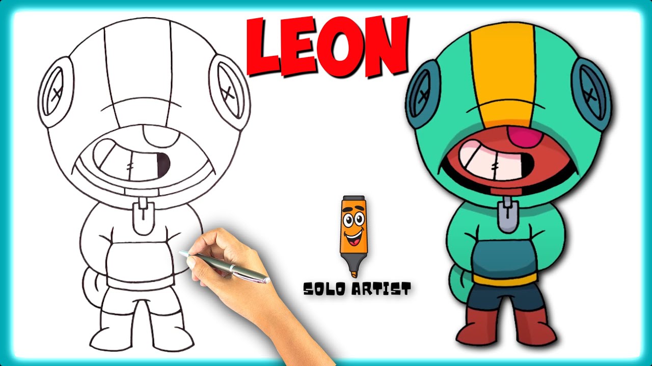 How to Draw Leon | Brawl Stars | Awesome Step-by-Step Tutorial | Simple ...