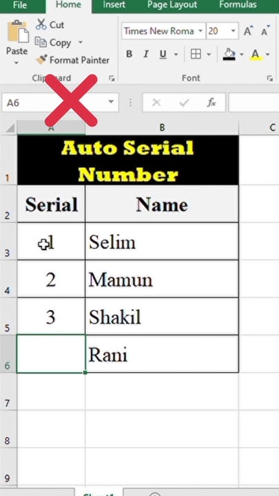 Excel Auto Serial Number Trick 🔢 | Boost Productivity with This Easy Hack! - YouTube