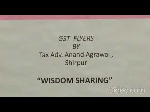 GST FLYERS- WISDOM SHARING ; RCM PART-1 - YouTube