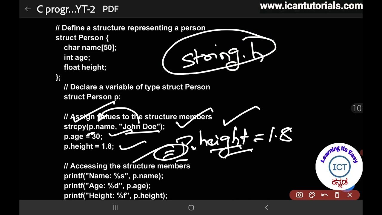 In ಕನ್ನಡ - User defined data types. Structures and Unions in C ...