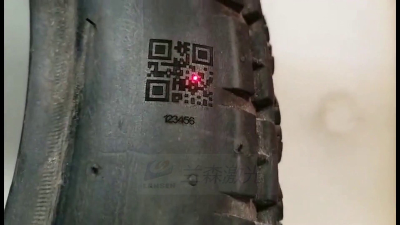 QR Code Tyre Fiber laser marking machine-LANSEN LASER - YouTube