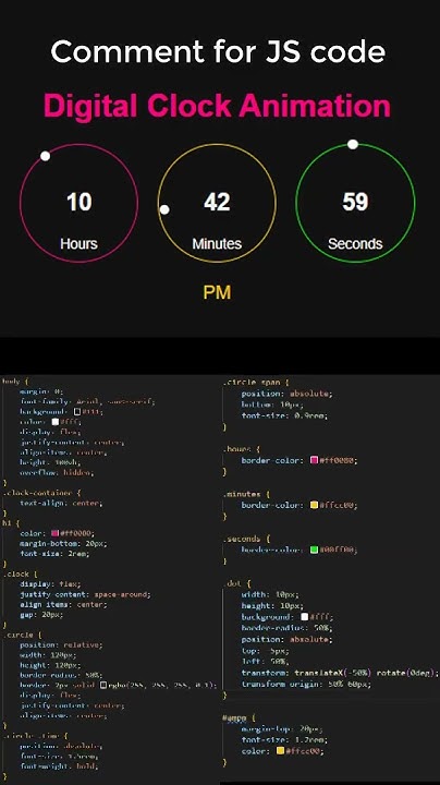 Animated Clock Using Html Css Js Fun Easycoding Funcoding Programming Shorts Javascript