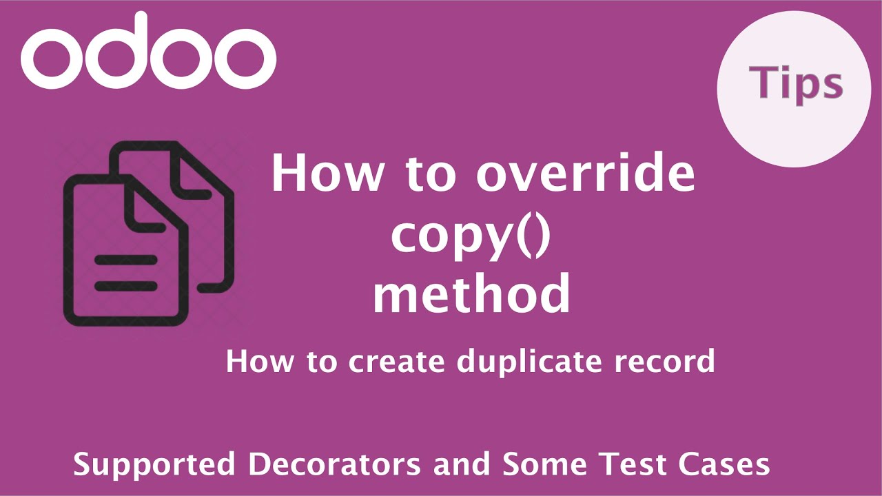 How To Override Copy Method In Odoo Odoo Orm Methods Youtube 5931