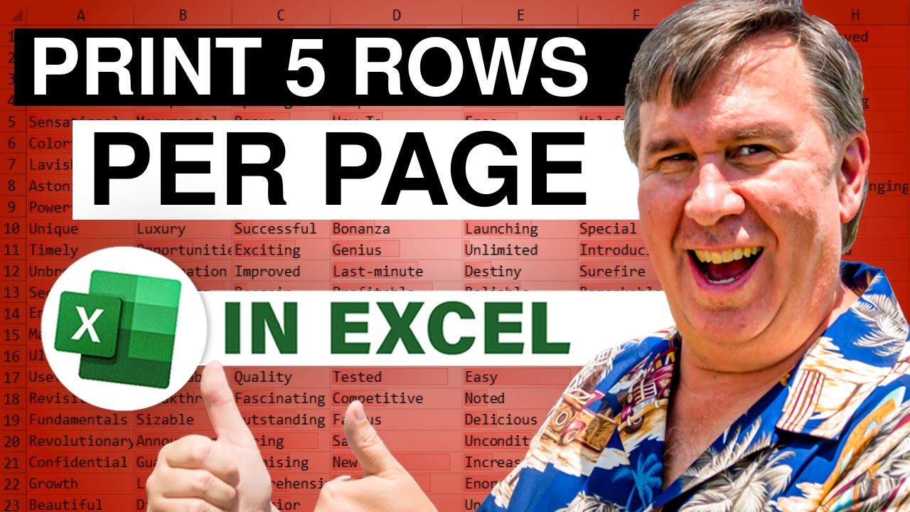 Excel Print Five Rows Per Page Episode 2370 YouTube Excel Print Five Rows Per Page Episode 2370 YouTube