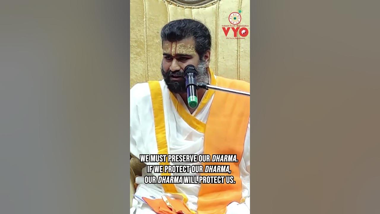 Why Is Dharma Important? | Pujya Shri Vrajrajkumarji Mahodayshri | VYO - YouTube