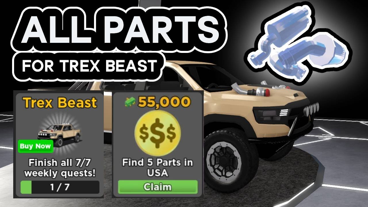 Roblox Drive World | All Parts Location For Trex Beast (Dodge Ram TRX ...