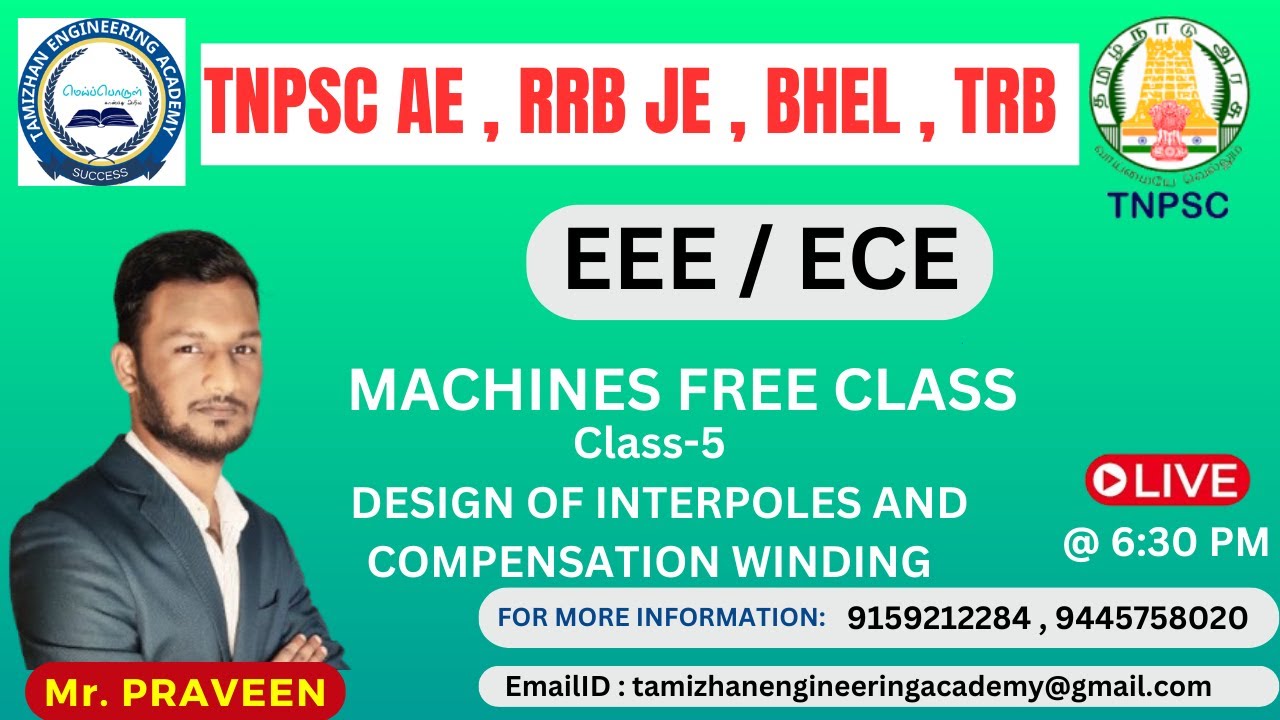 DESIGN OF INTERPOLE IN DC MACHINES| MACHINES | TAMIL | ELECTRICAL ...