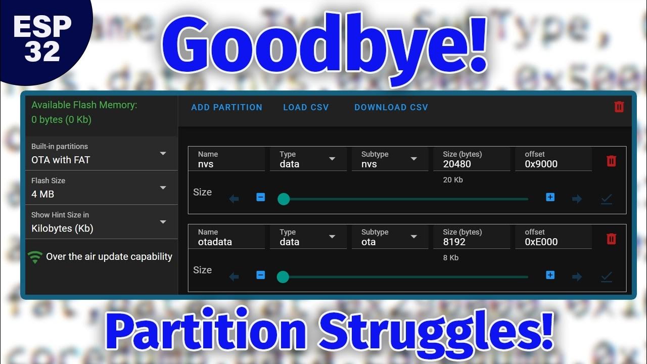 Master Custom ESP32 Partitions in the Arduino IDE! - YouTube