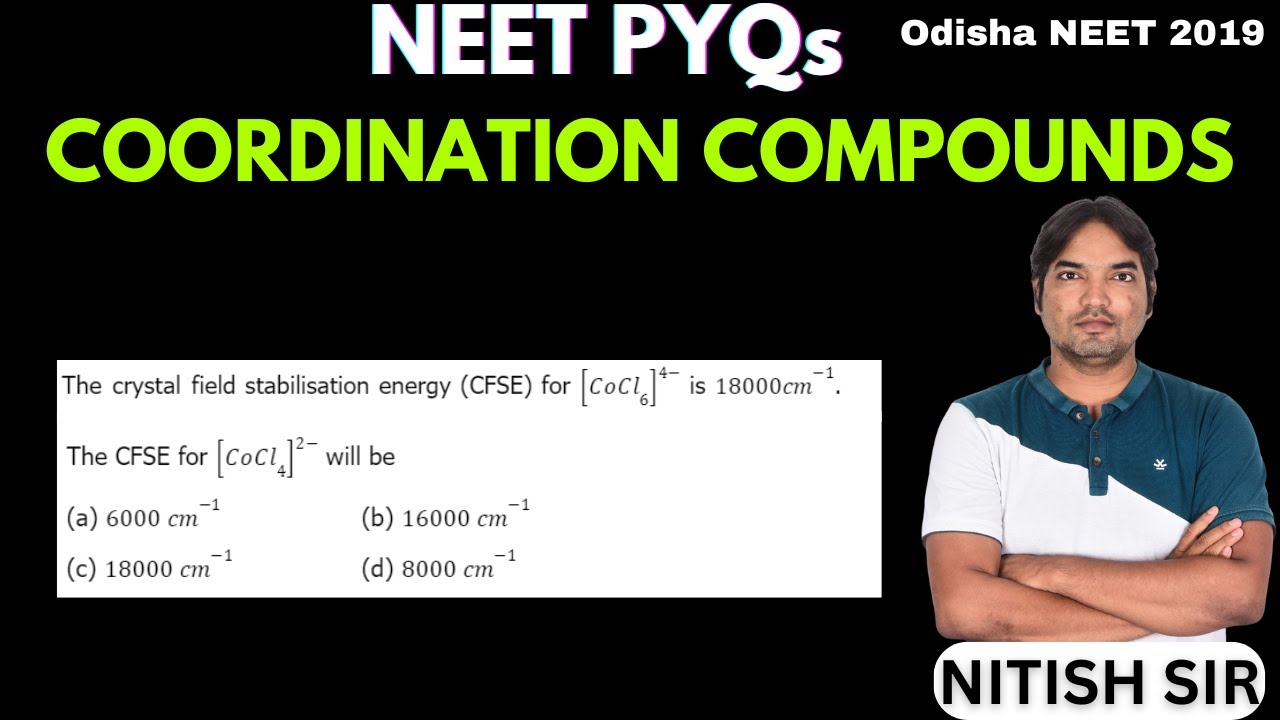 The crystal field stabilisation energy (CFSE) for [ CoCl6 ] 4- is ...